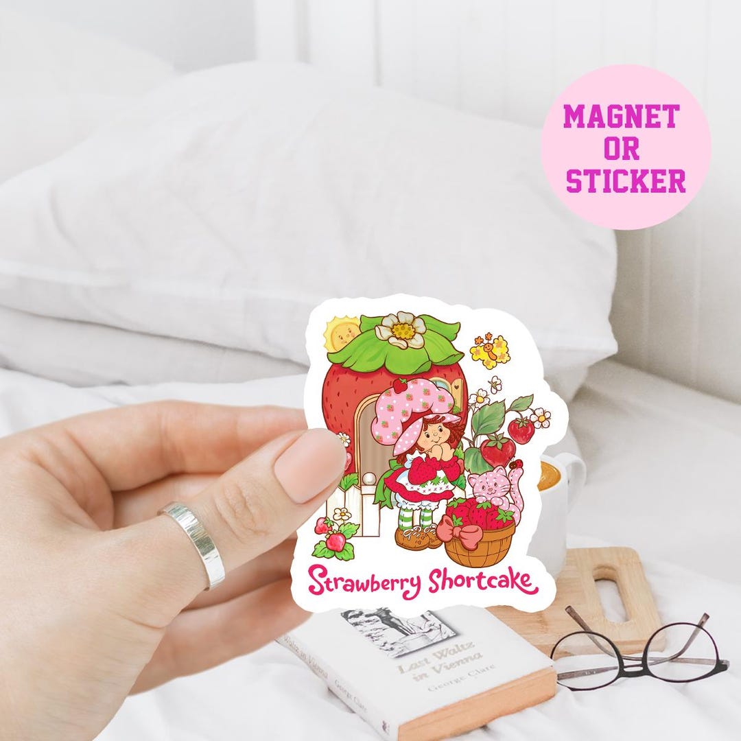 Strawberry Sticker, Cartoon Vinyl Sticker, Cute Strawberry Cartoon ...