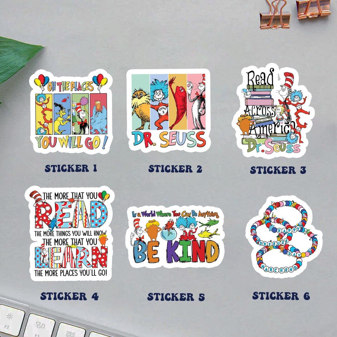 Funny Dr. Seuss Sticker, Dr. Seuss Book Lover Sticker, Happy Dr. Seuss ...