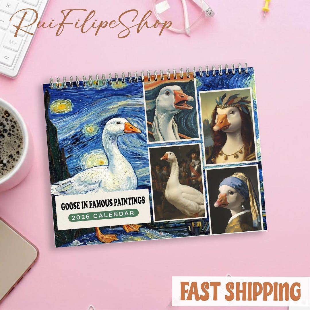 Goose in Famous Painting Calendar 2026, Silly Goose Wall Calendar, New ...