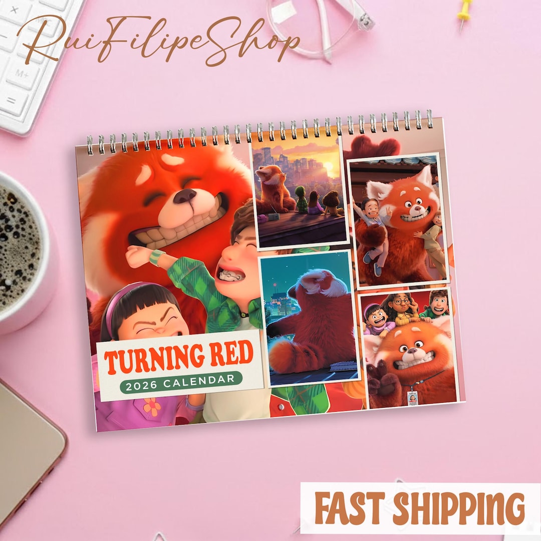 Turning Red 2026 Calendar, Red Panda Movie Calendar, Animated Film Wall ...