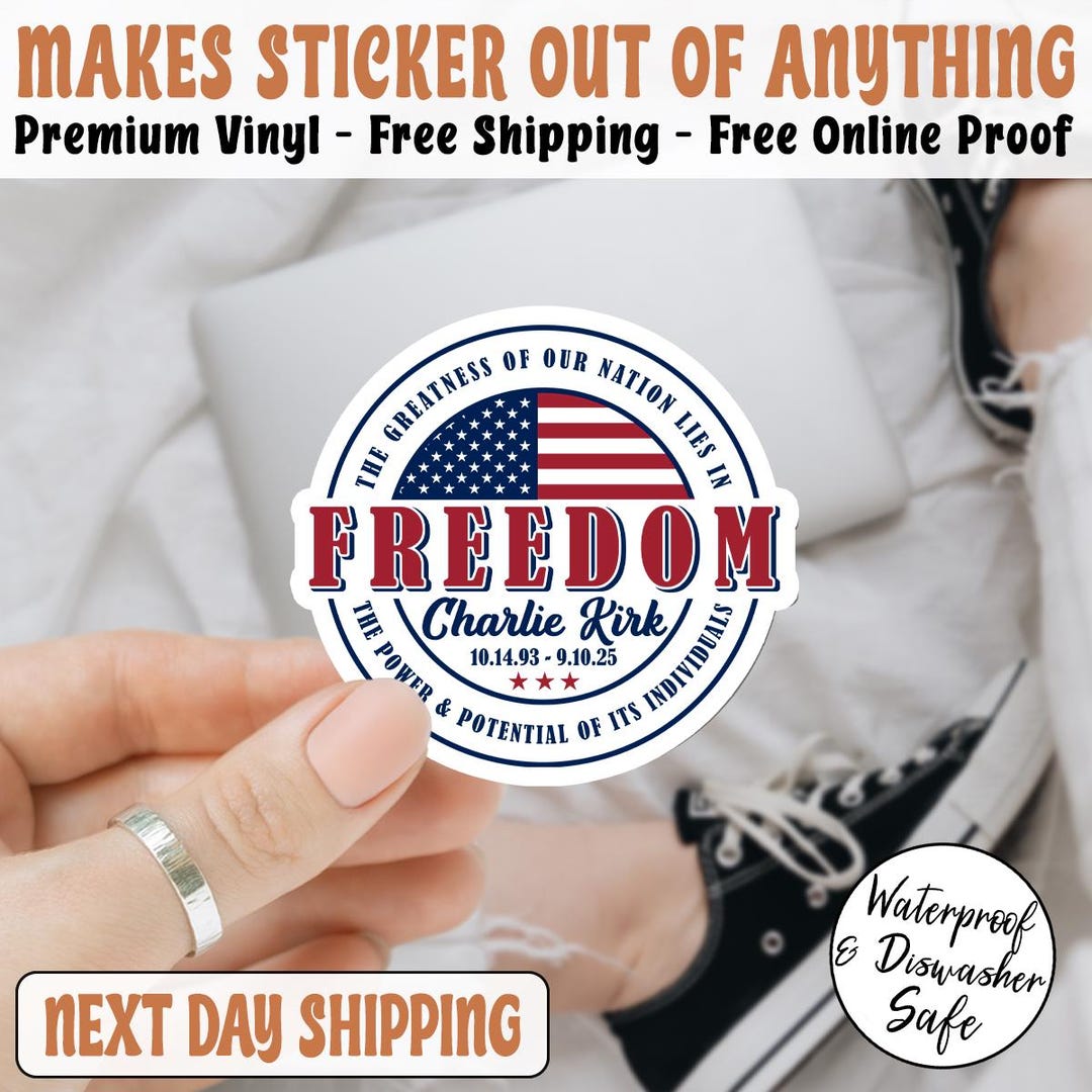 Freedom Charlie Kirk Sticker, I Am Charlie Kirk Car Magnet/sticker ...