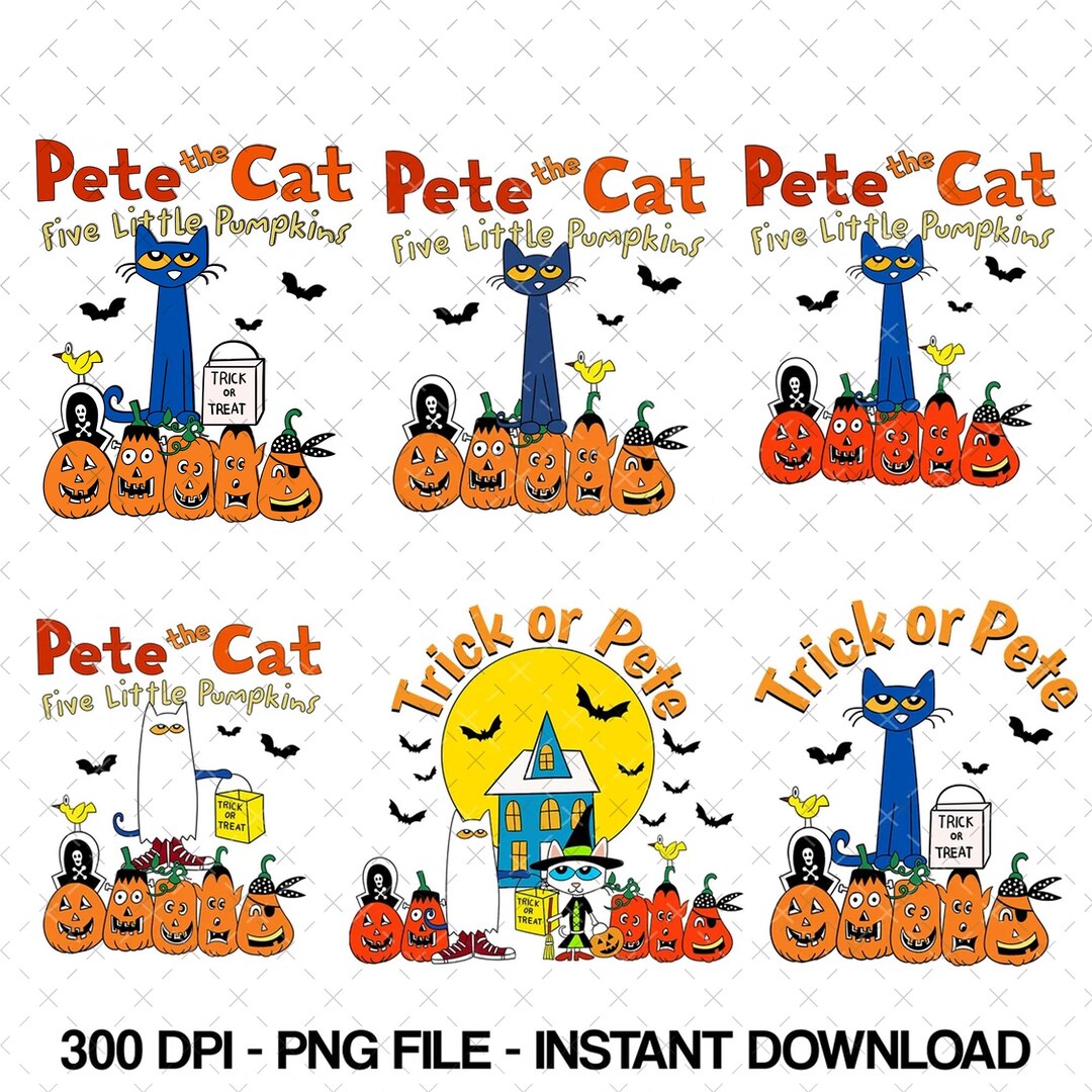 Pete the Cat Five Little Pumpkin Bundle, Groovy Cat Halloween Bundle ...