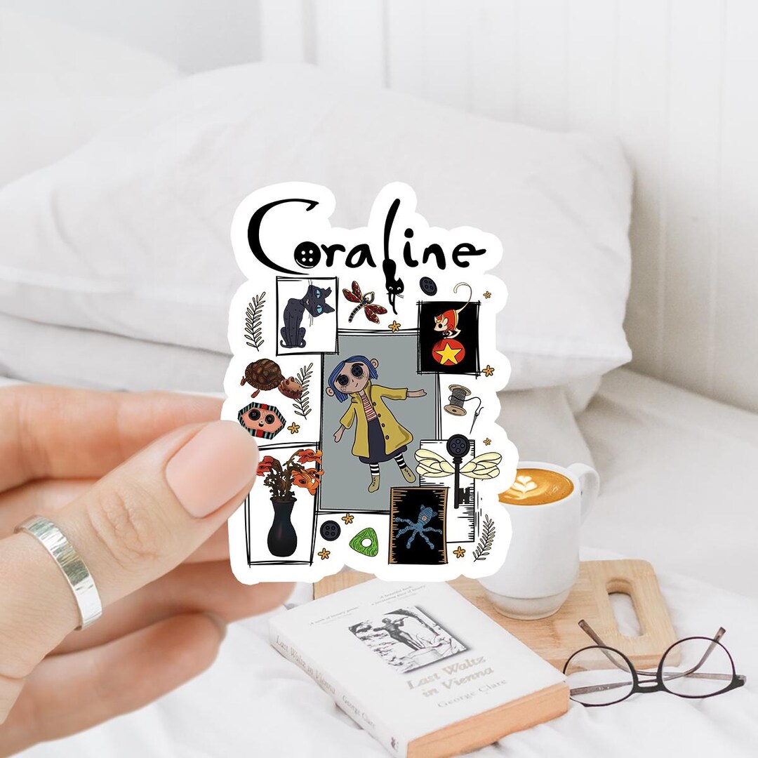 Coraline Sticker, Vintage Coraline Doll Sticker, Button Eyes Halloween ...