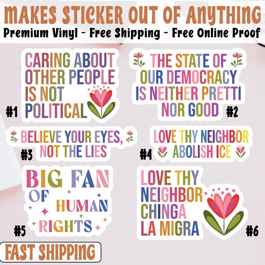 Human Rights Stickers Pack, Abolish ICE Anti Trump Magnets, Political ...
