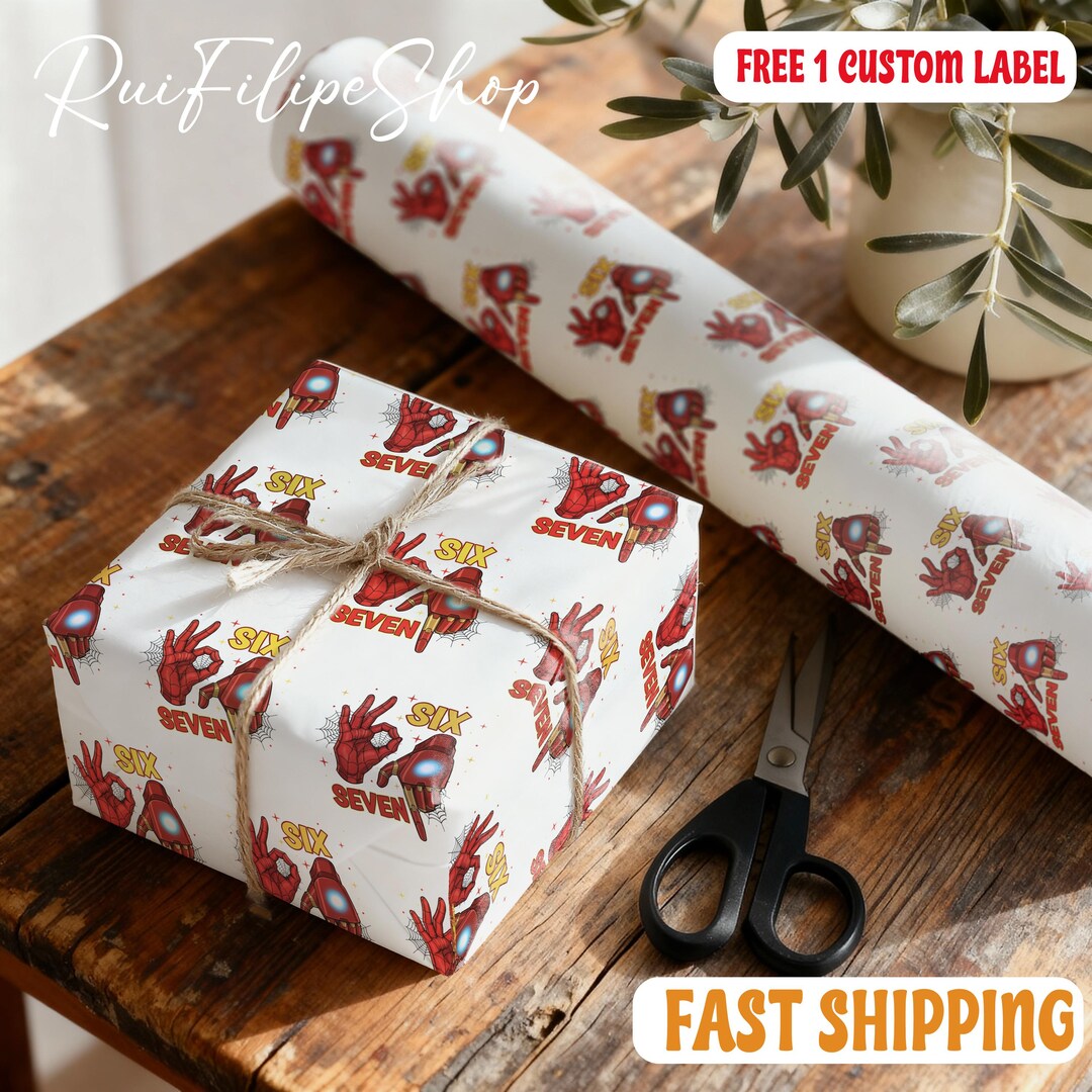 Funny Hero 67 Wrapping Paper, Six Seven Wrapping Paper, Trendy 6 7 ...