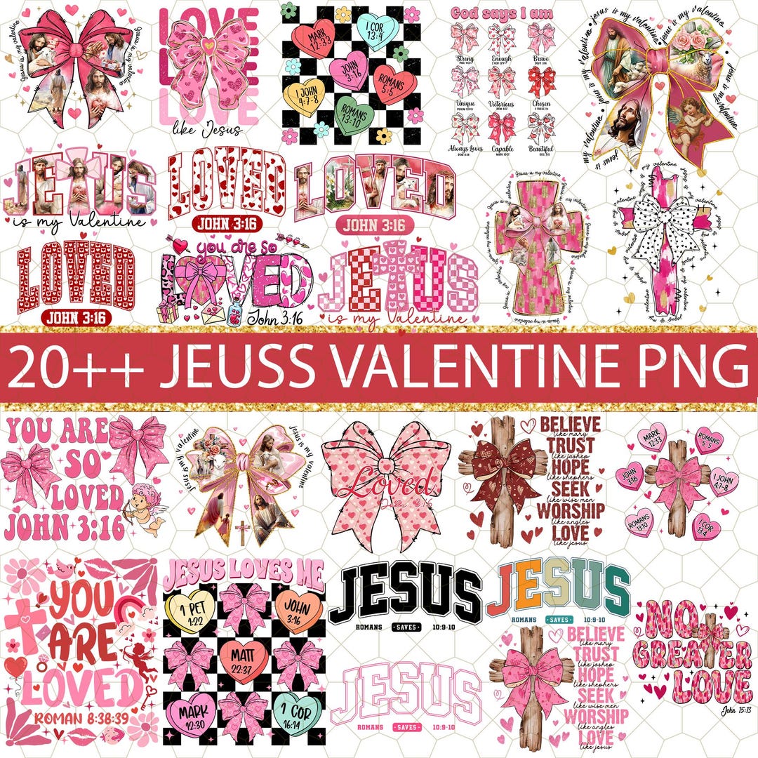 Retro Jesus Valentine Bundle, Christian Valentine Bundle, Love Like ...