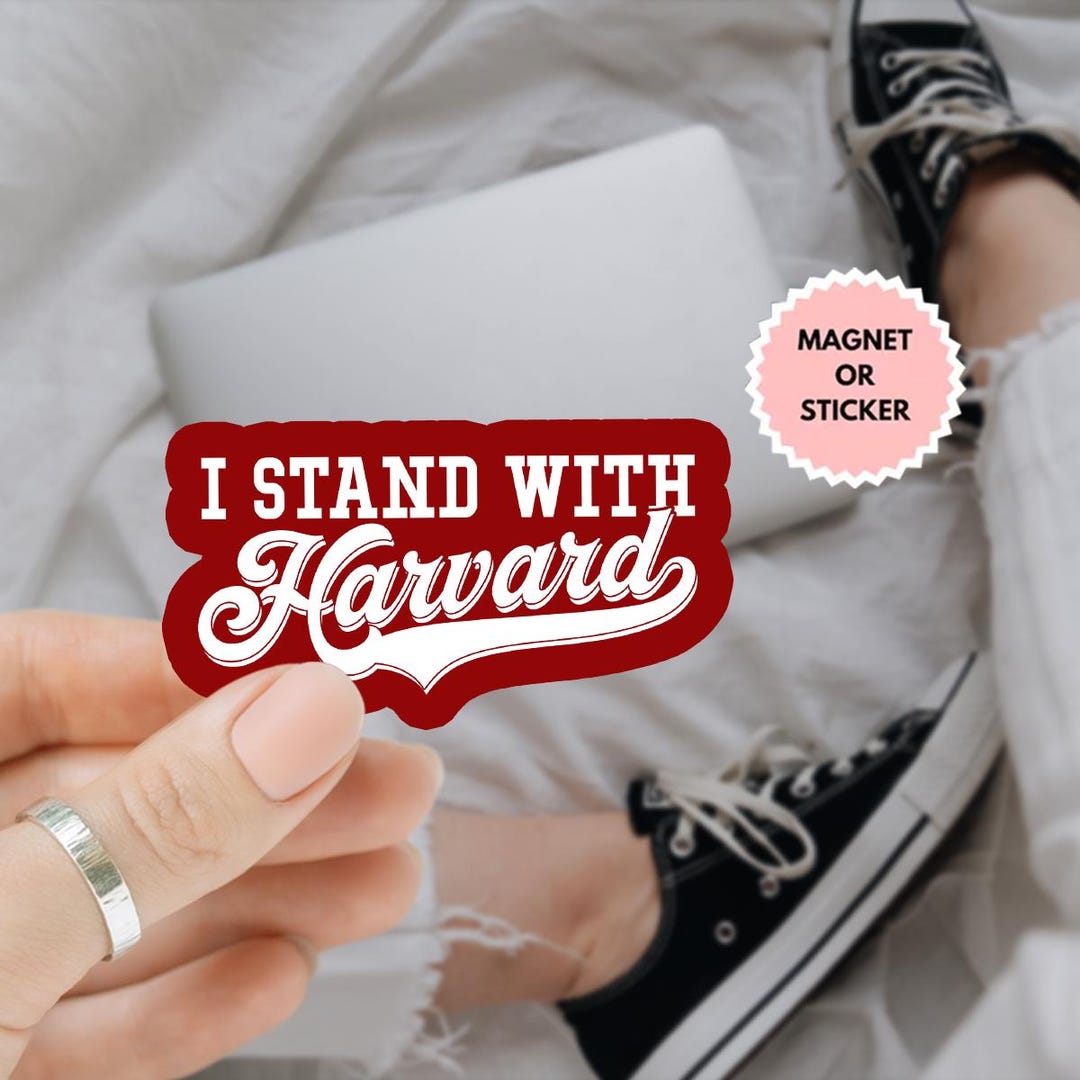 I Stand With Harvard Sticker, Hands off Harvard Sticker, Save the ...
