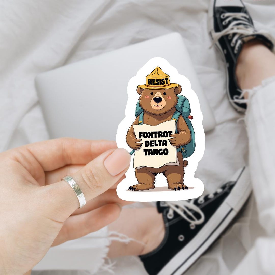 Resist Bear Sticker, Foxtrot Delta Tango Sticker, FDT Resist Bear, Anti ...