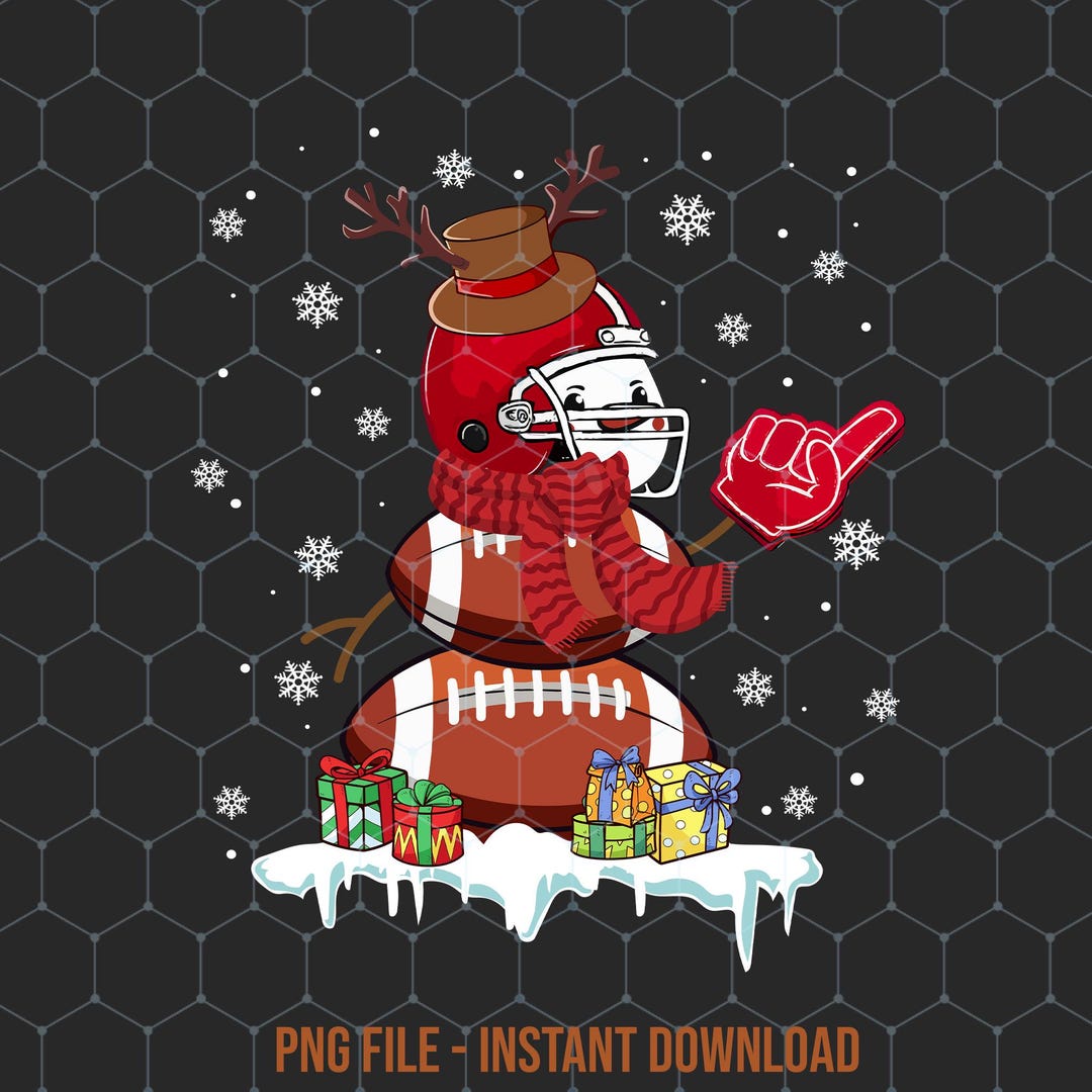 Cute Football Snowman Png, Football Christmas Png, Football Mama ...