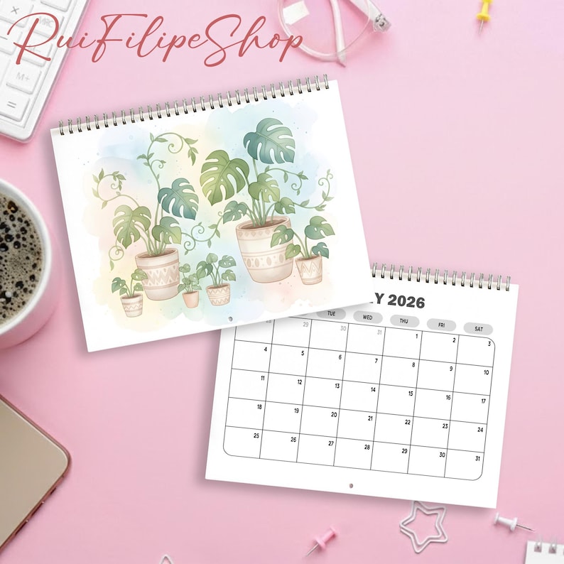 Plant Lady Calendar 2026, Plant Lady Wall Calendar, New Year Room Decor ...