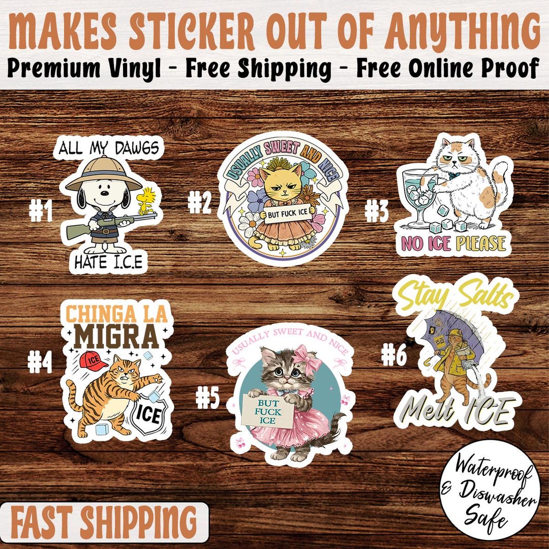 Anti ICE Protest Animal Stickers, Funny Political Sticker Magnets, Anti ...