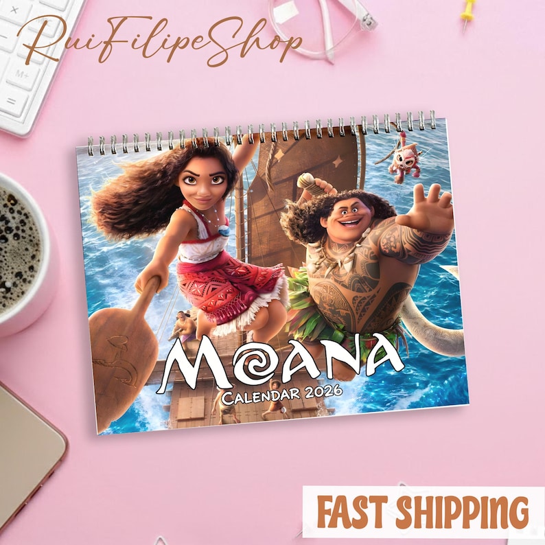 Moana Calendar 2026, Moana Wall Calendar, New Year Room Decor - Etsy ...