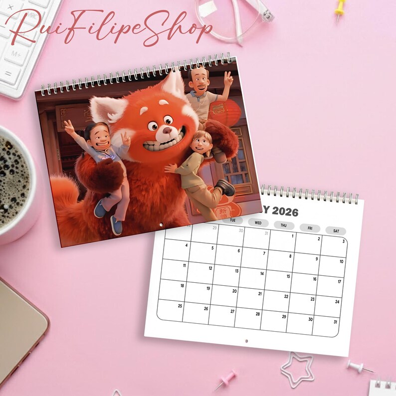 Turning Red 2026 Calendar, Red Panda Movie Calendar, Animated Film Wall ...