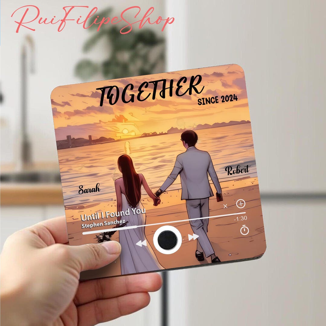 Custom Couple Music Fridge Magnet, Personalized Song Player Magnet ...