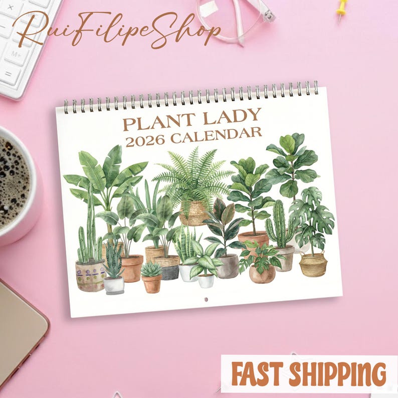 Plant Lady Calendar 2026, Plant Lady Wall Calendar, New Year Room Decor ...