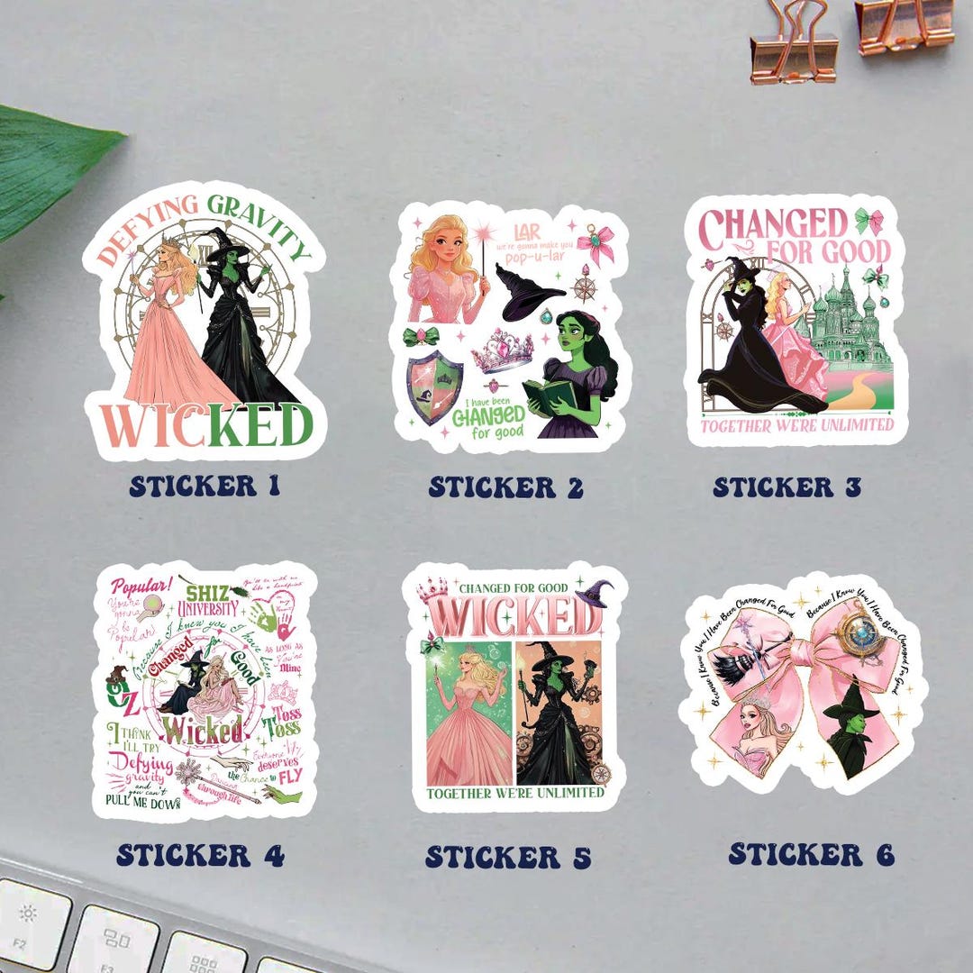 Wicked Sticker, Changed for Good Sticker, Elphaba and Glinda Sticker ...