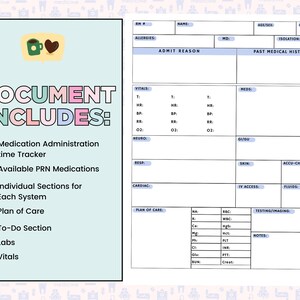 Nursing Student Printable Report Sheet Template, Brain Sheet, RN Report ...