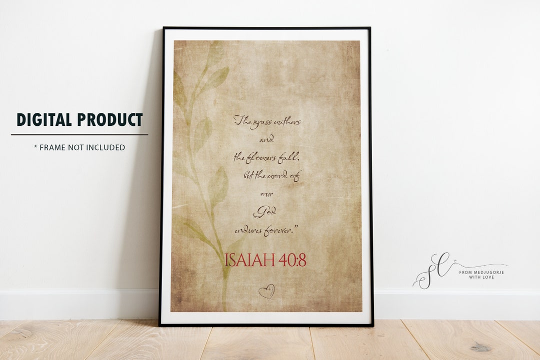 God's Blessing, Isaiah 40:8, Old Testament, Bible Art, DIGITAL PRINT ...