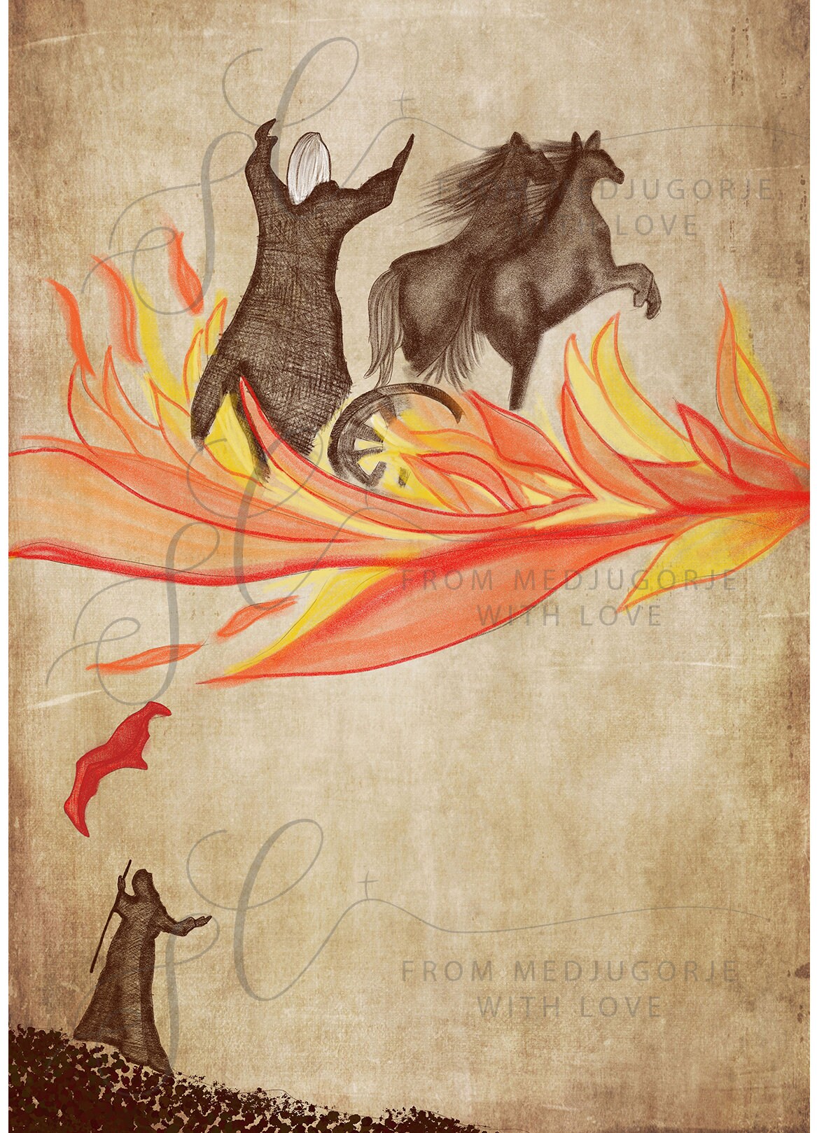 Elijah and Elisha, Bible Art, WALL Art, Bible Stories, Old Testament ...