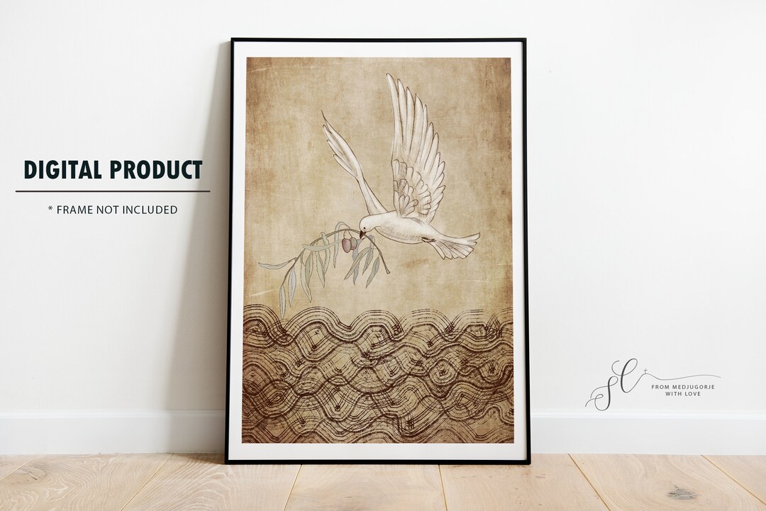 Dove of Peace Bible Art Print, Noah's Ark, Old Testament (digital Print ...