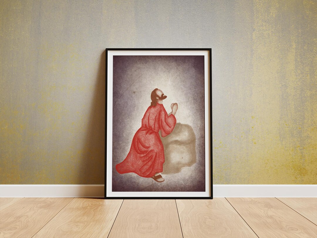 Jesus in the Garden of Gethsemane, Easter Bible Wall Art, DIGITAL ...