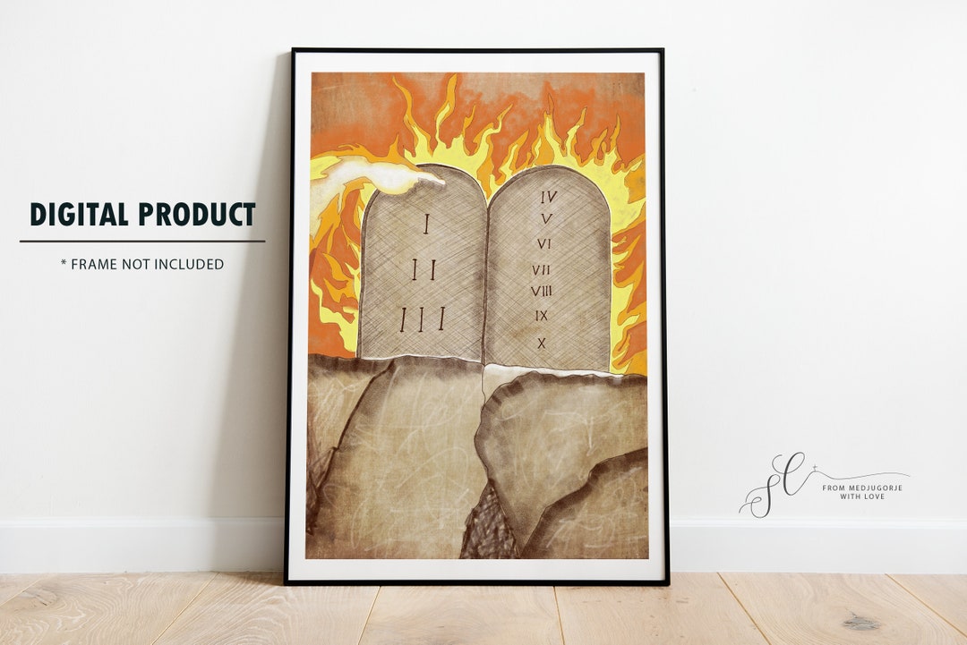 Ten Commandments Art Print, Bible Story, Moses (digital Print) - Etsy