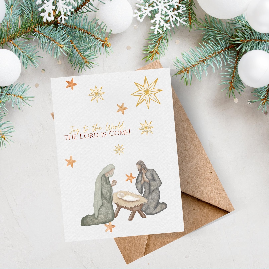 Printable Nativity Card, DIGITAL DOWNLOAD, Christian Christmas Card ...