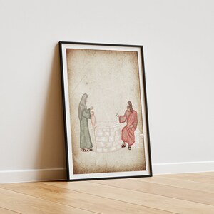 Jesus Talks With a Samaritan Woman ; John 4:1-42; Scripture Wall Art ...