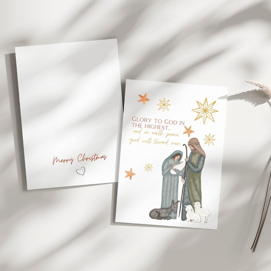 Printable Nativity Card, DIGITAL DOWNLOAD, Christian Christmas Card ...