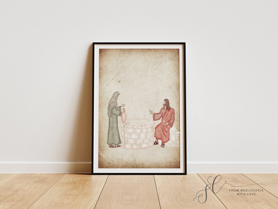 Jesus Talks With a Samaritan Woman ; John 4:1-42; Scripture Wall Art ...