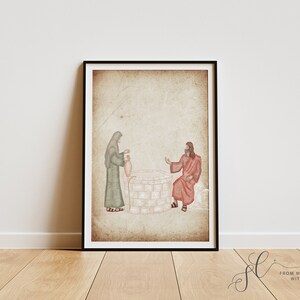Jesus Talks With a Samaritan Woman ; John 4:1-42; Scripture Wall Art ...