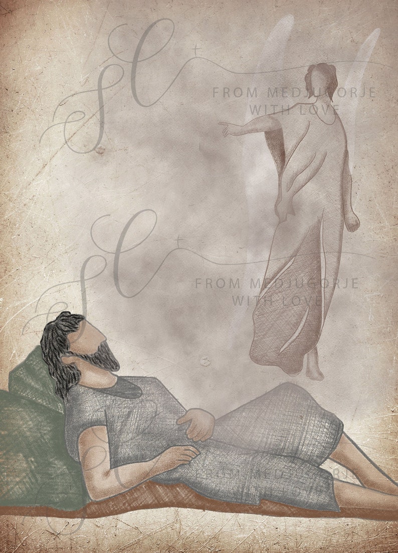 An Angel Appeared to Joseph in a Dream, Scripture Wall Art, Bible ...