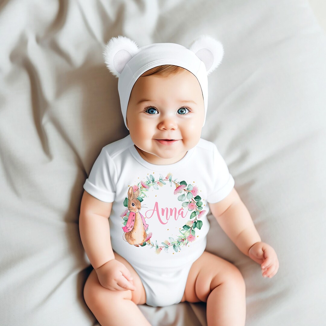 Personalised Girls Peter Rabbit Birthday T-shirt Baby Vest Sleepsuit ...