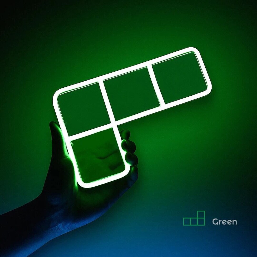 Tetris Neon Sign, Custom Neon Sign, Neon Sign, Tetris, Wall Neon Sign ...