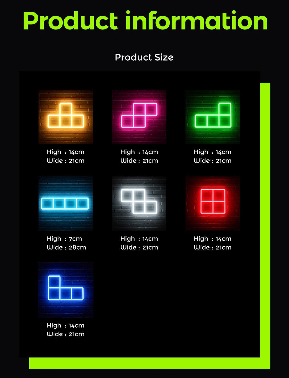 Tetris Neon Sign, Custom Neon Sign, Neon Sign, Tetris, Wall Neon Sign ...