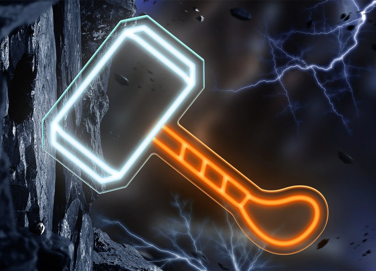 Thor Hammer Neon Sign, Avengers Logo Neon Sign, Marvel Neon Sign, Wall ...