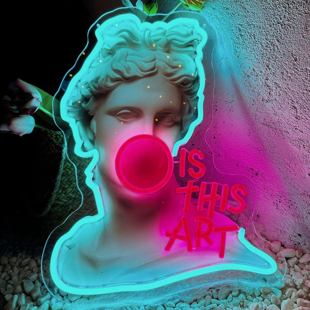 Custom Neon Sign of Ancient Statue Greek & Roman Bust LED Neon Light ...