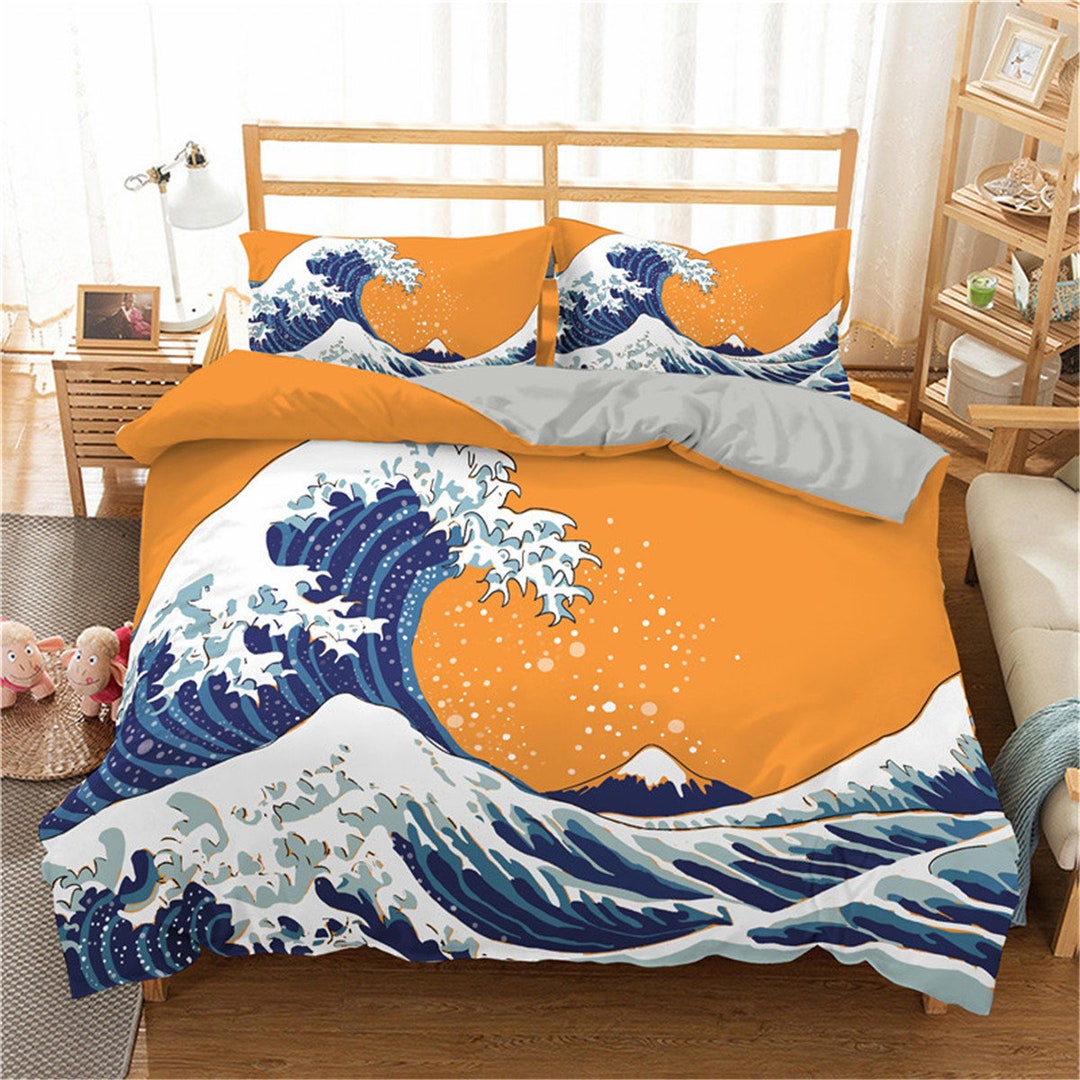 Ocean Wave Duvet Cover Set Sea Surfing Bedding Set for Kids - Etsy