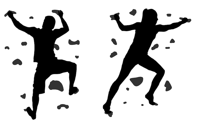Boulderer and Bouldererin Silhouette .SVG (climber, Climber) for Laser ...