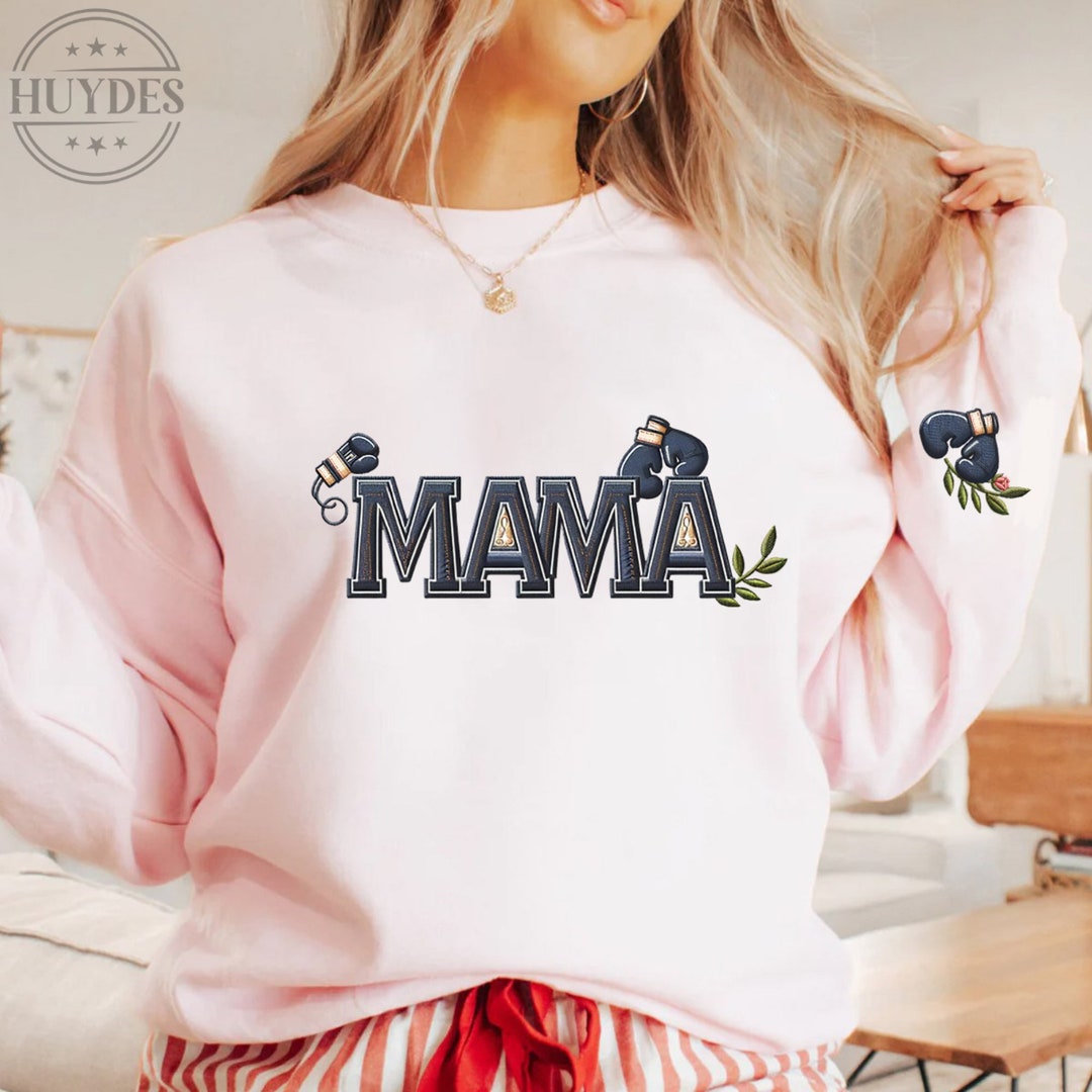 Boxing Mama Embroidery Png Svg Eps, Mother's Day Png Design, Varsity ...