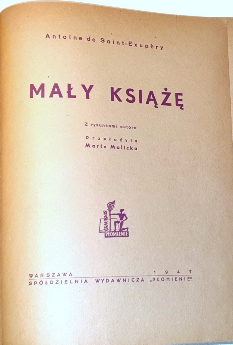 Exupery - the Little Prince 1st Polish Edition From 1947 - Etsy