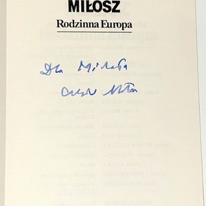 Milosz- Family Europe. Rodzinna Europa Author's Autograph - Etsy