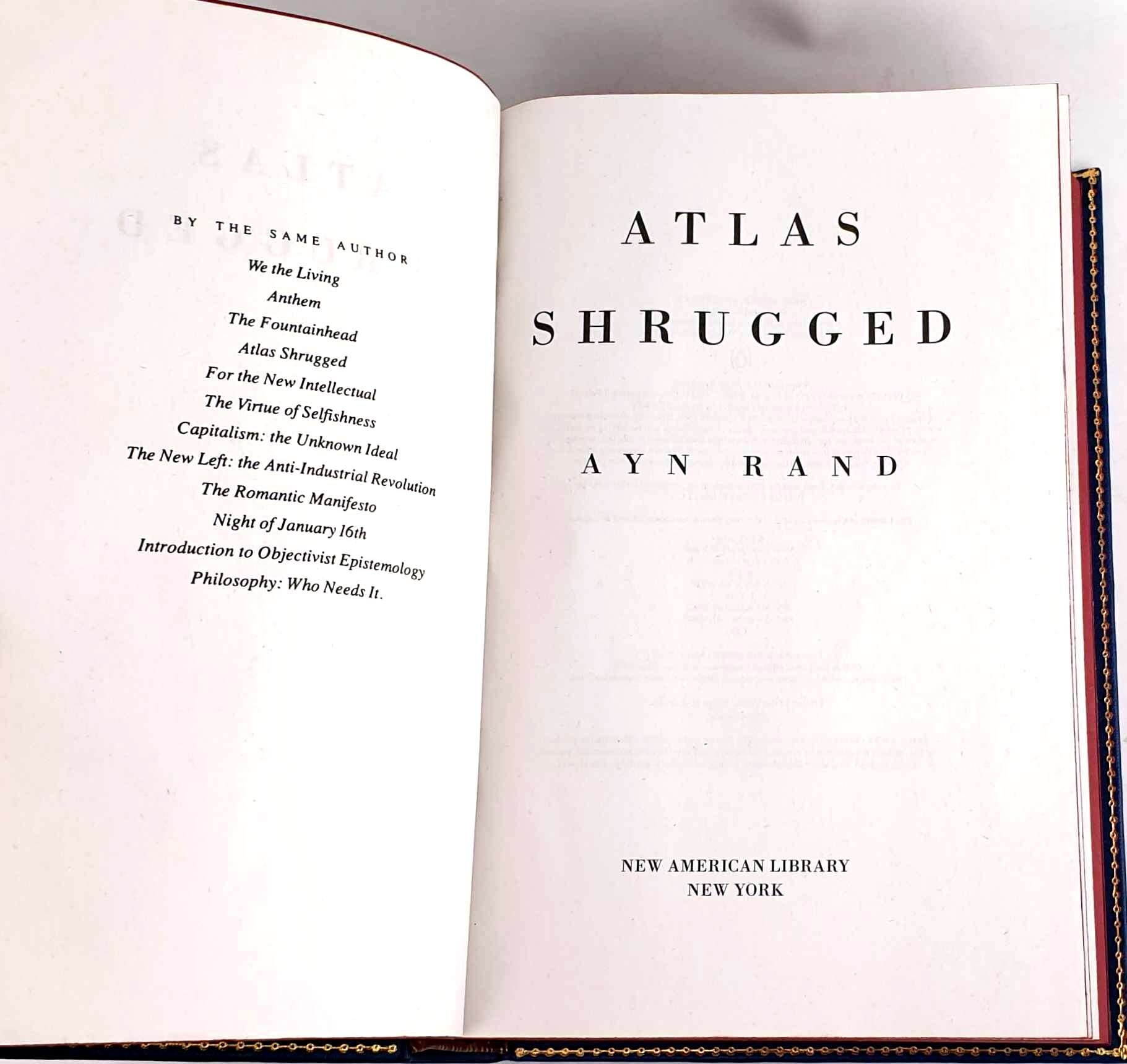 Ayn Rand - Atlas Shrugged Leather Rebound - Etsy