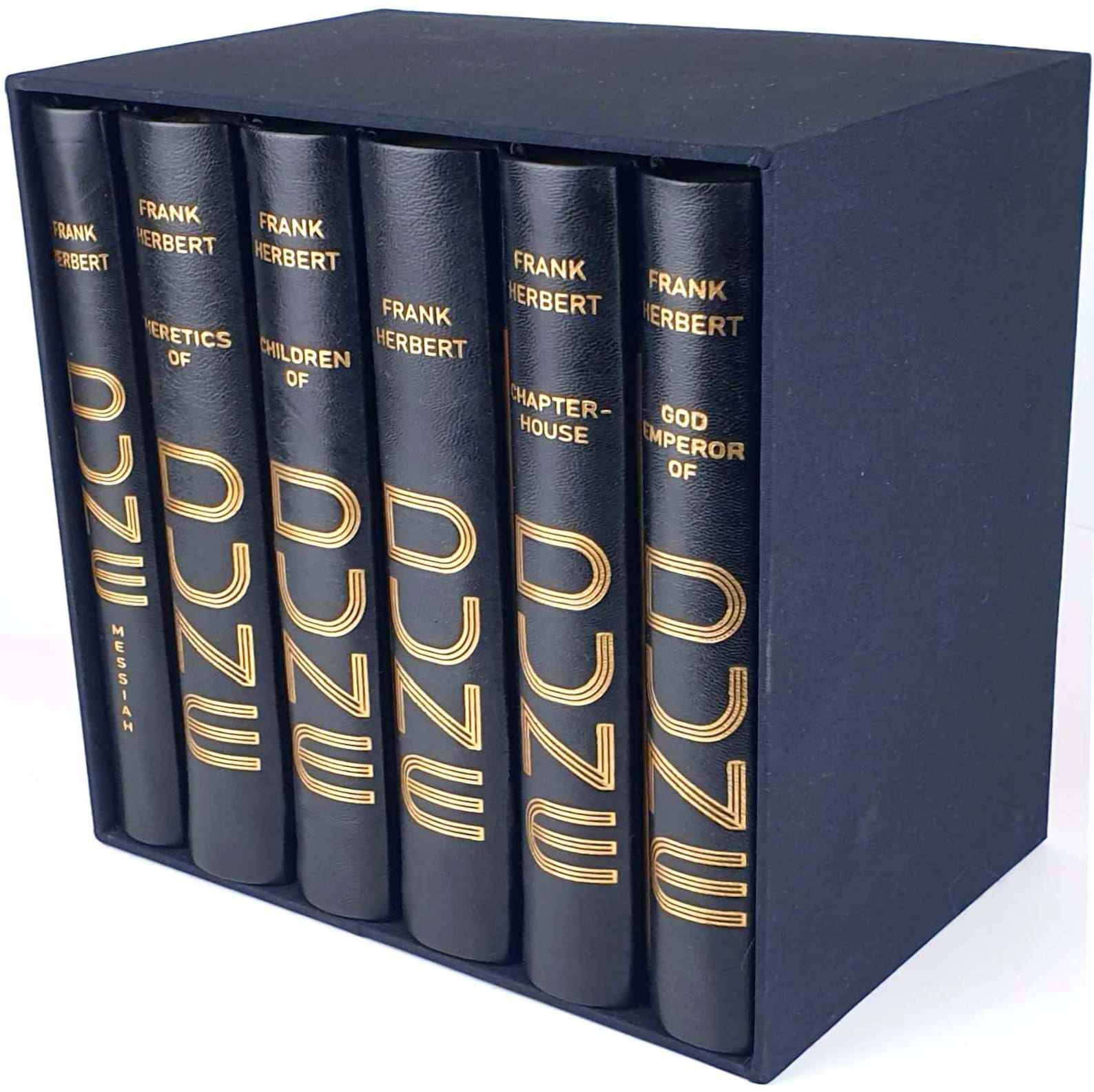 Frank Herbert - Dune Saga 6 Book Boxed, Complete Set, Leather Rebound ...