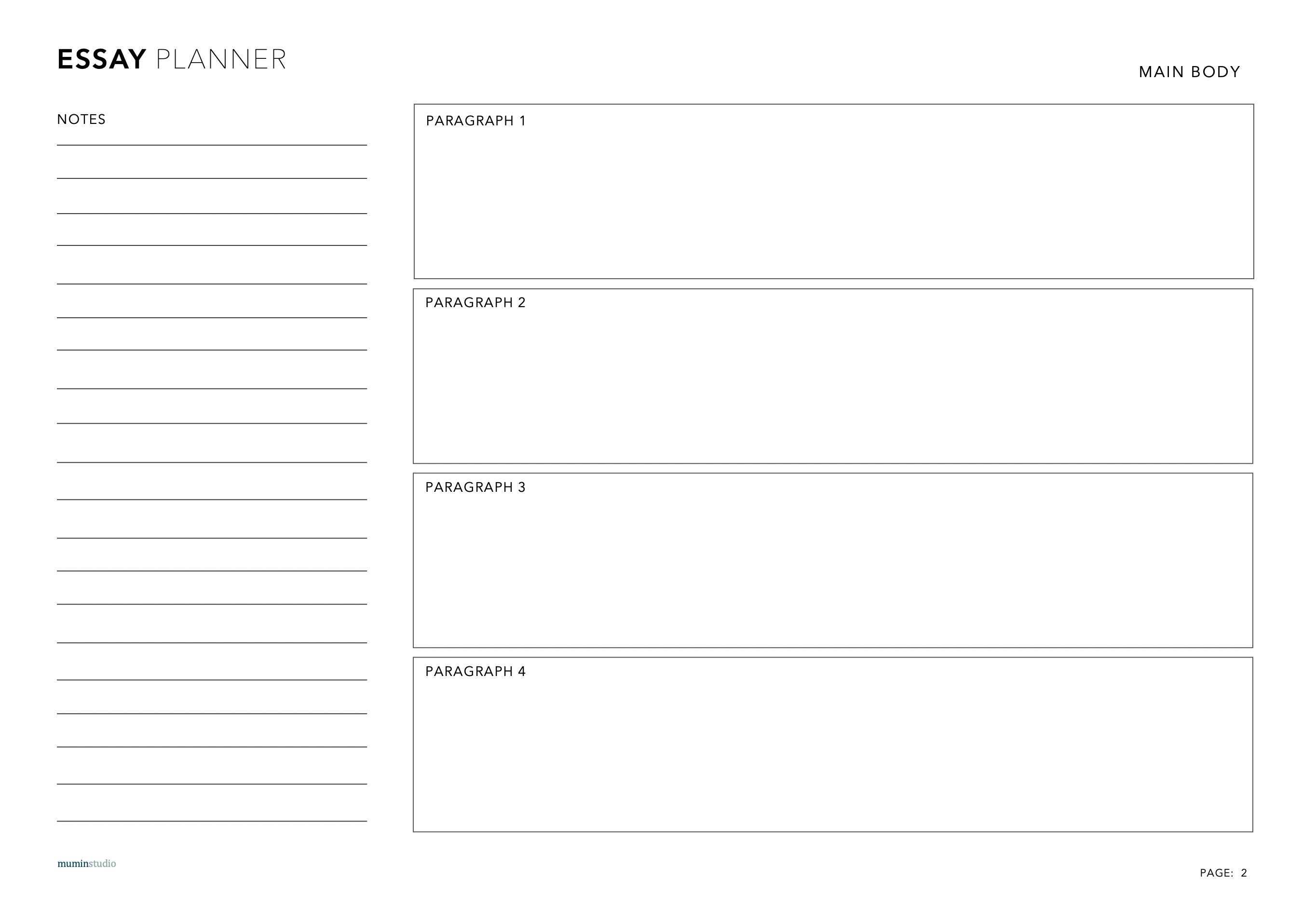 Essay Planner, Digital Thesis Planner, Dissertation, Essay Template ...