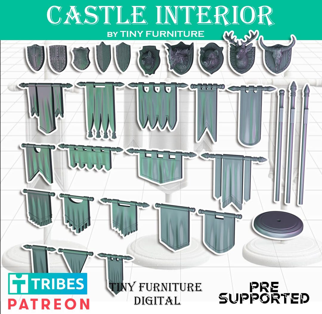 Castle Interior - DIGITAL FILES 3D PRINTER - Tabletop Furnishing Props ...