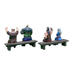 Cheering Crowd (SITTING FOLKS)- 3D Printed Tabletop Miniatures for D&D ...