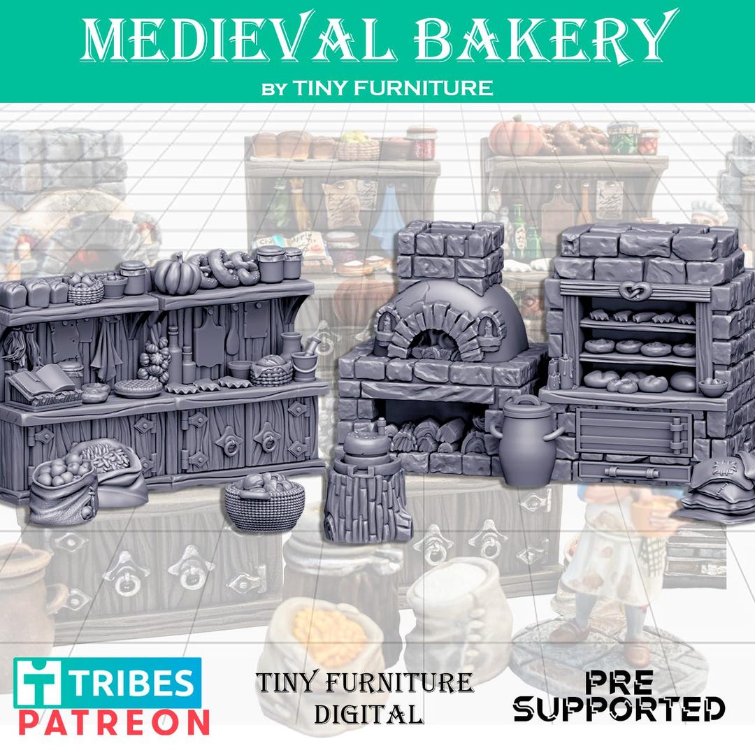 Medieval Bakery - DIGITAL FILES for 3D PRINTER - Tabletop Furnishing ...