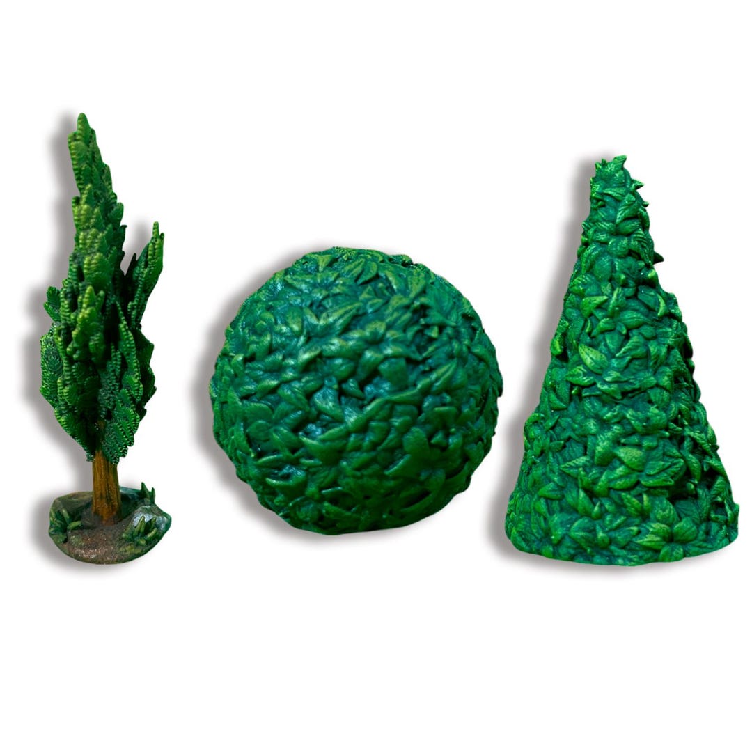 Garden Trees 3D Printed Tabletop Furnishing Props, and Terrain for D&D ...