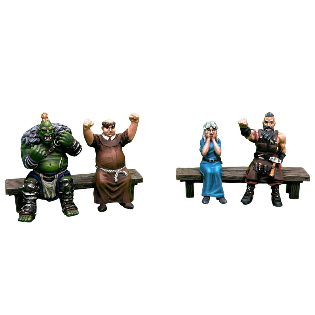Cheering Crowd (SITTING FOLKS)- 3D Printed Tabletop Miniatures for D&D ...